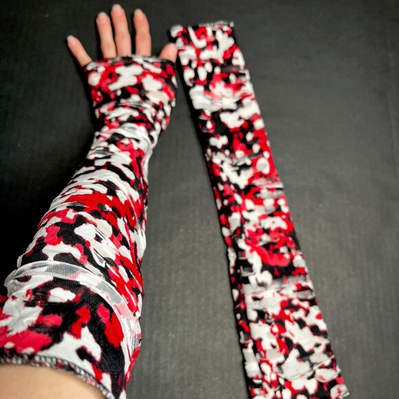 Hand Crafted | Accessories | Mummy Costume Red Bandage Gloves Black Arm ...